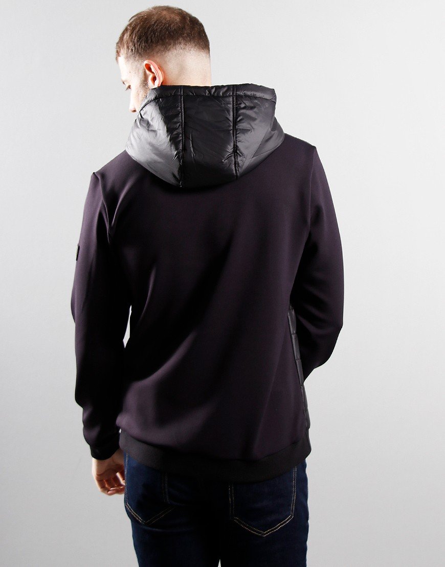 Barbour Baffle Zip Hooded Sweat Black - Terraces Menswear