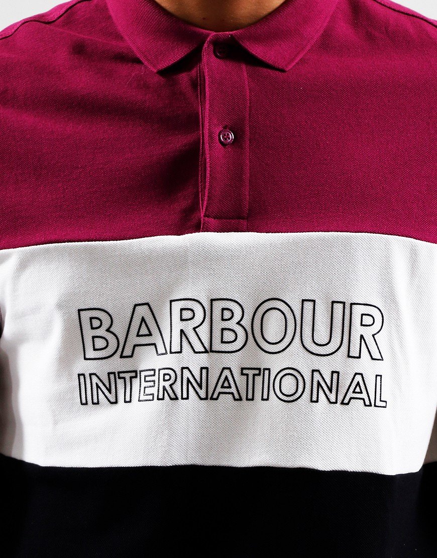 Barbour International Bold Polo Shirt Magenta - Terraces Menswear