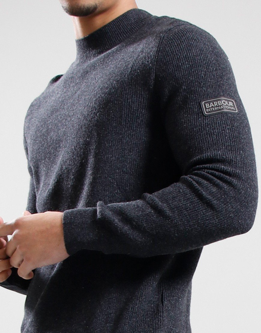 Barbour International Corser Crew Knit Asphalt - Terraces Menswear