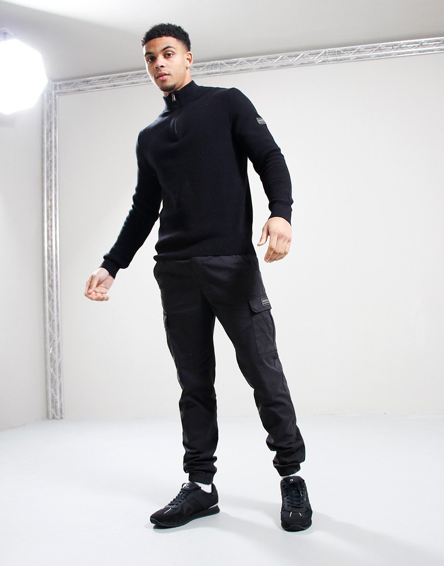 Barbour International Corser Half Zip Knit Black - Terraces Menswear