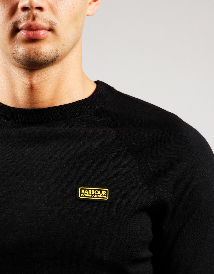 Barbour International Essential Crew Sweat Black - Terraces Menswear