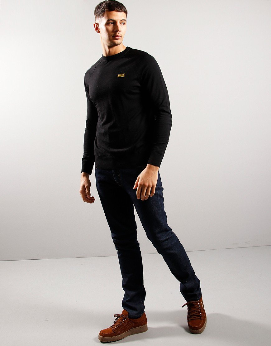 Barbour International Essential Crew Sweat Black - Terraces Menswear