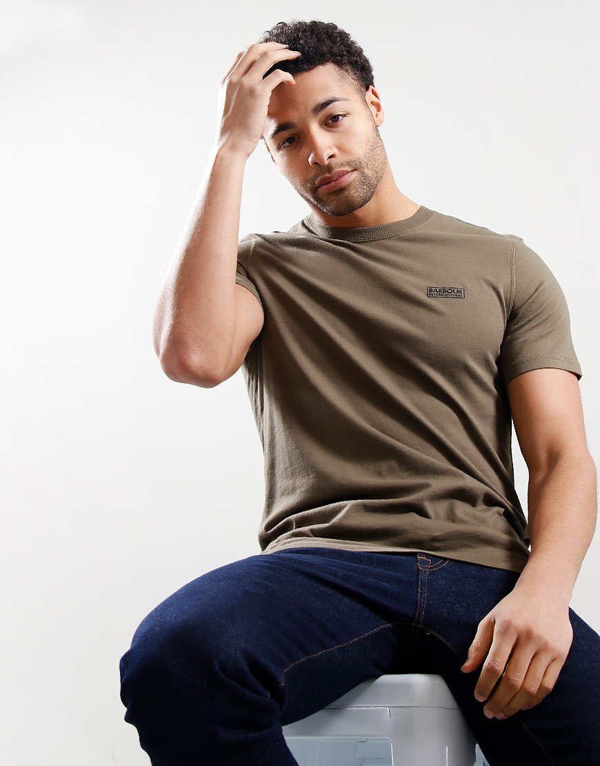 Barbour Intenational Small Logo T-shirt Dusty Khaki - Terraces Menswear
