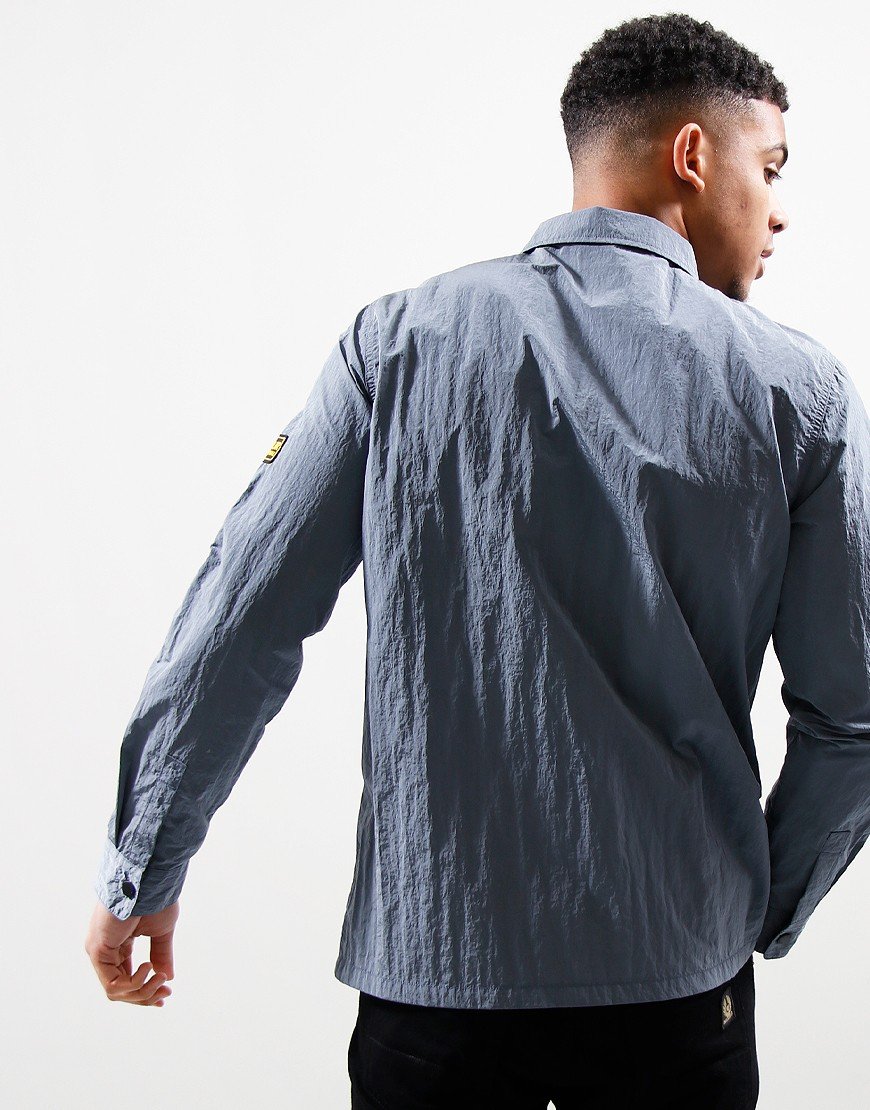 Barbour Dylan Overshirt Powder Blue - Terraces Menswear