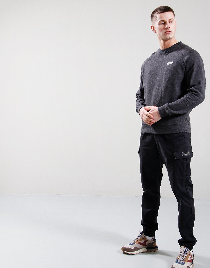 Barbour International Essential Crew Charcoal - Terraces Menswear