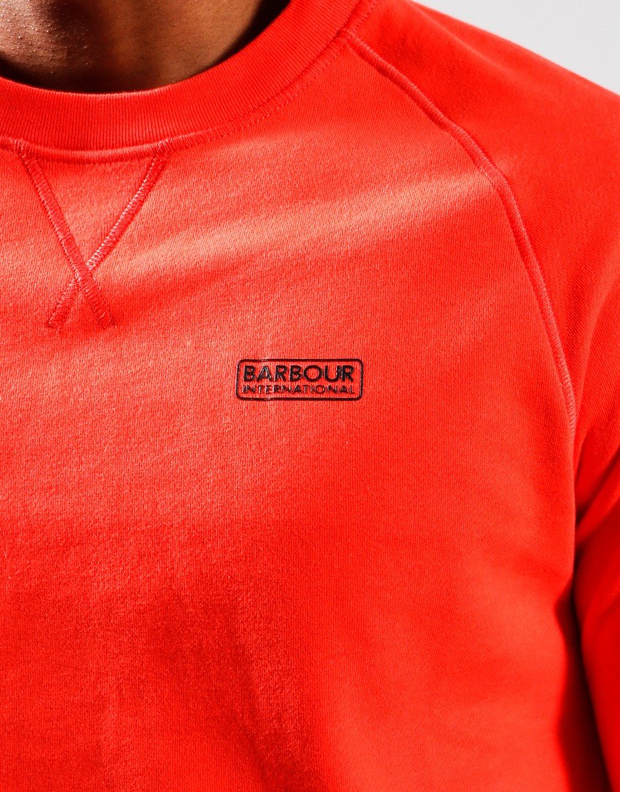 Barbour International Essential Crew Sweat Intense Orange - Terraces Menswear