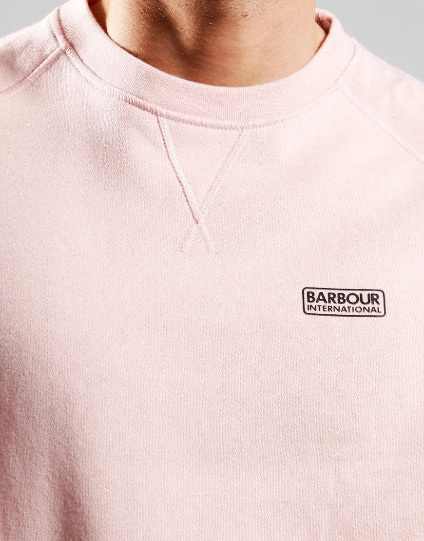 Barbour International Essential Crew Sweat Pink Cinder - Terraces Menswear
