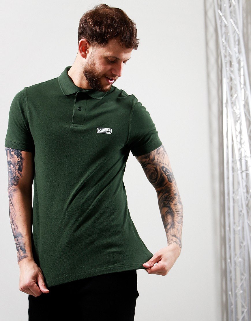 Barbour International Essential Polo Shirt Kombu Green - Terraces Menswear