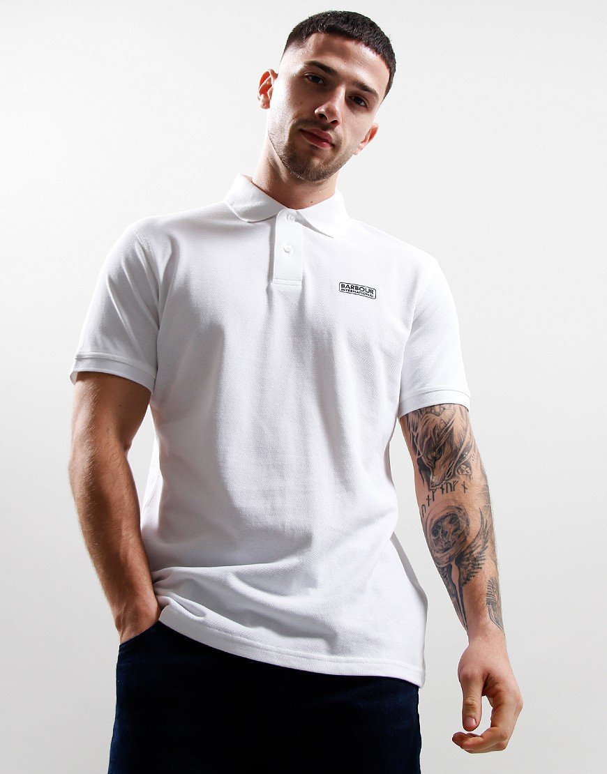 Barbour International Essential Polo Shirt White - Terraces Menswear