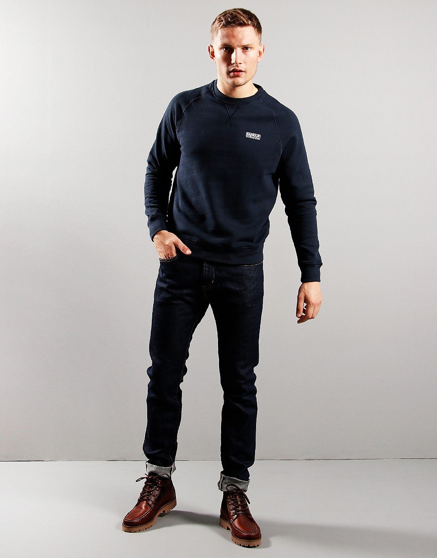 Barbour International Essential Crew Sweat International Navy - Terraces Menswear