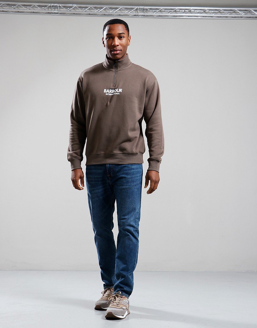 Barbour International Formula 1/2 Zip Sweat Major Brown - Terraces Menswear