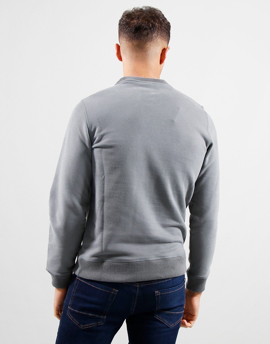 Barbour International Badge Crew Sweat Slate Grey - Terraces Menswear