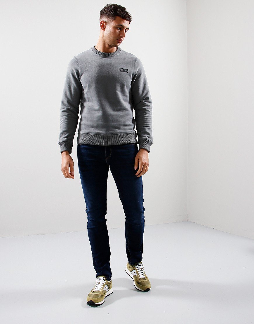 Barbour International Badge Crew Sweat Slate Grey - Terraces Menswear