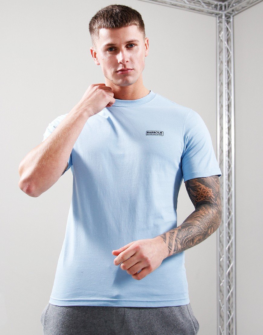 Barbour International Small Logo T-Shirt Faded Blue - Terraces Menswear