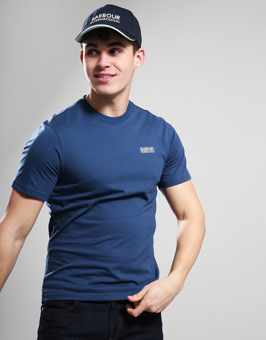 Barbour International Small Logo T-Shirt Washed Navy - Terraces Menswear