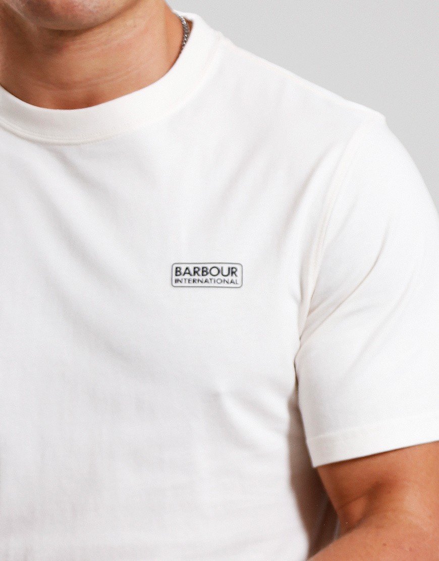Barbour International Small Logo T-Shirt Whisper White - Terraces Menswear