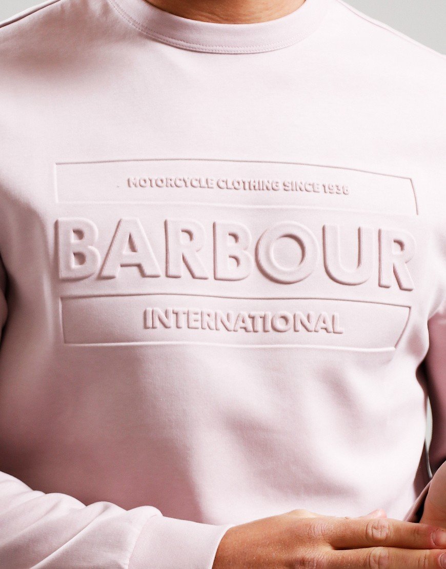 Barbour International Stamp Crew Sweat Dust Pink - Terraces Menswear