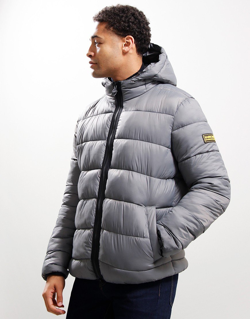 Barbour International Bobber Quilted Jacket Slate Grey - Terraces Menswear
