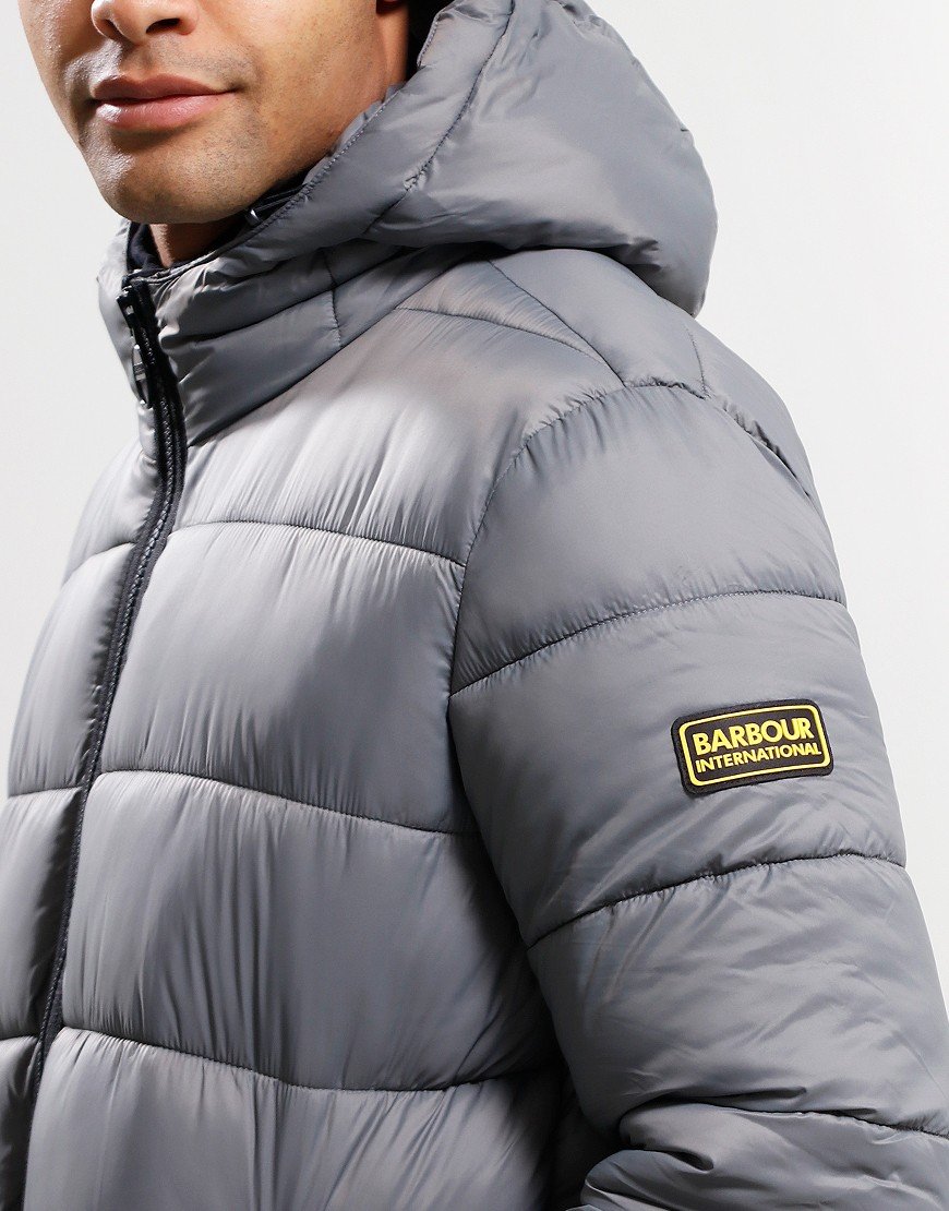 Barbour International Bobber Quilted Jacket Slate Grey - Terraces Menswear