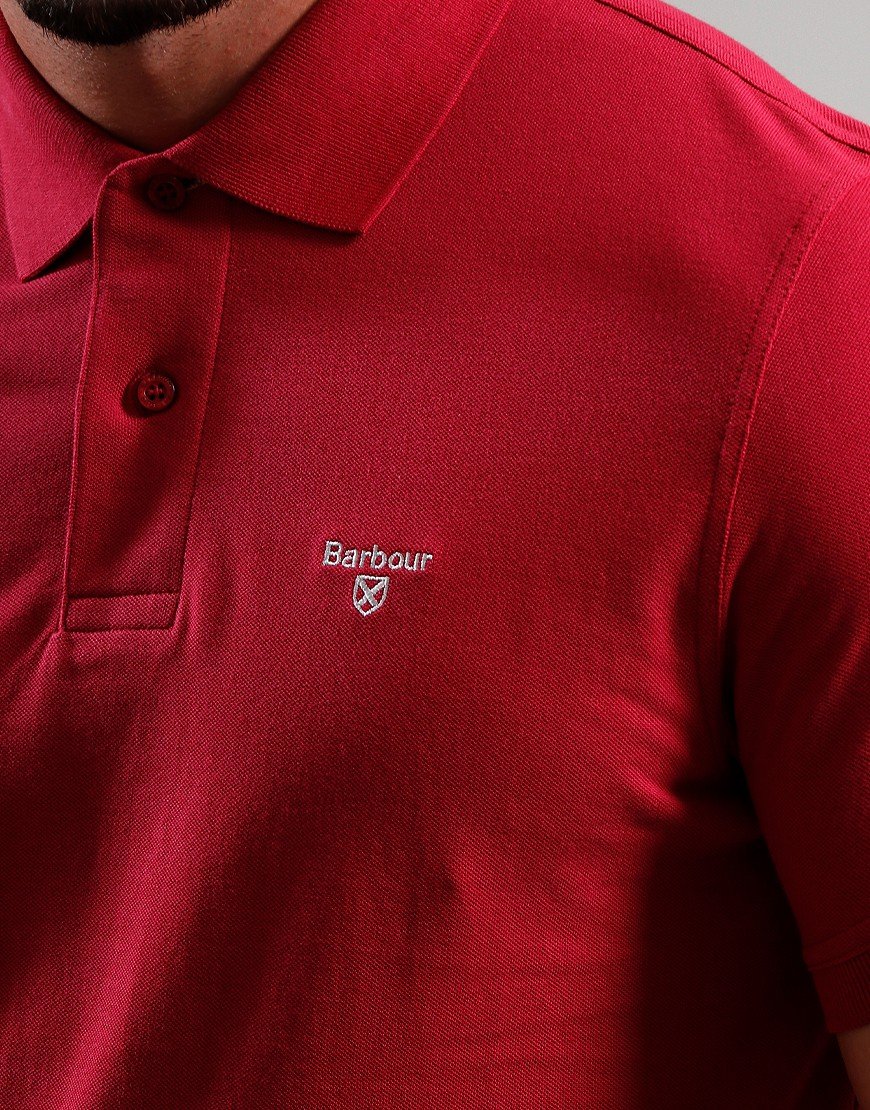 Barbour Lightweight Sports Polo Shirt Raspberry - Terraces Menswear