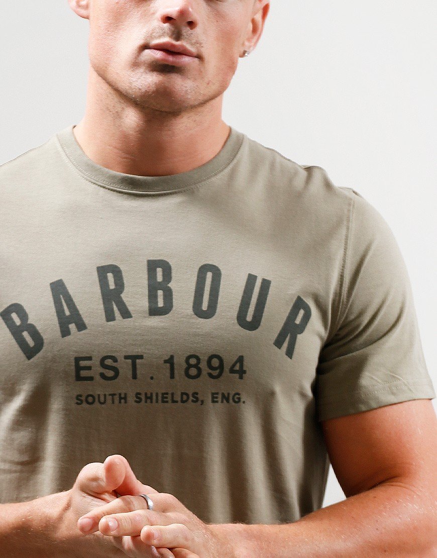 Barbour Ridge Logo T-shirt Bleached Olive - Terraces Menswear