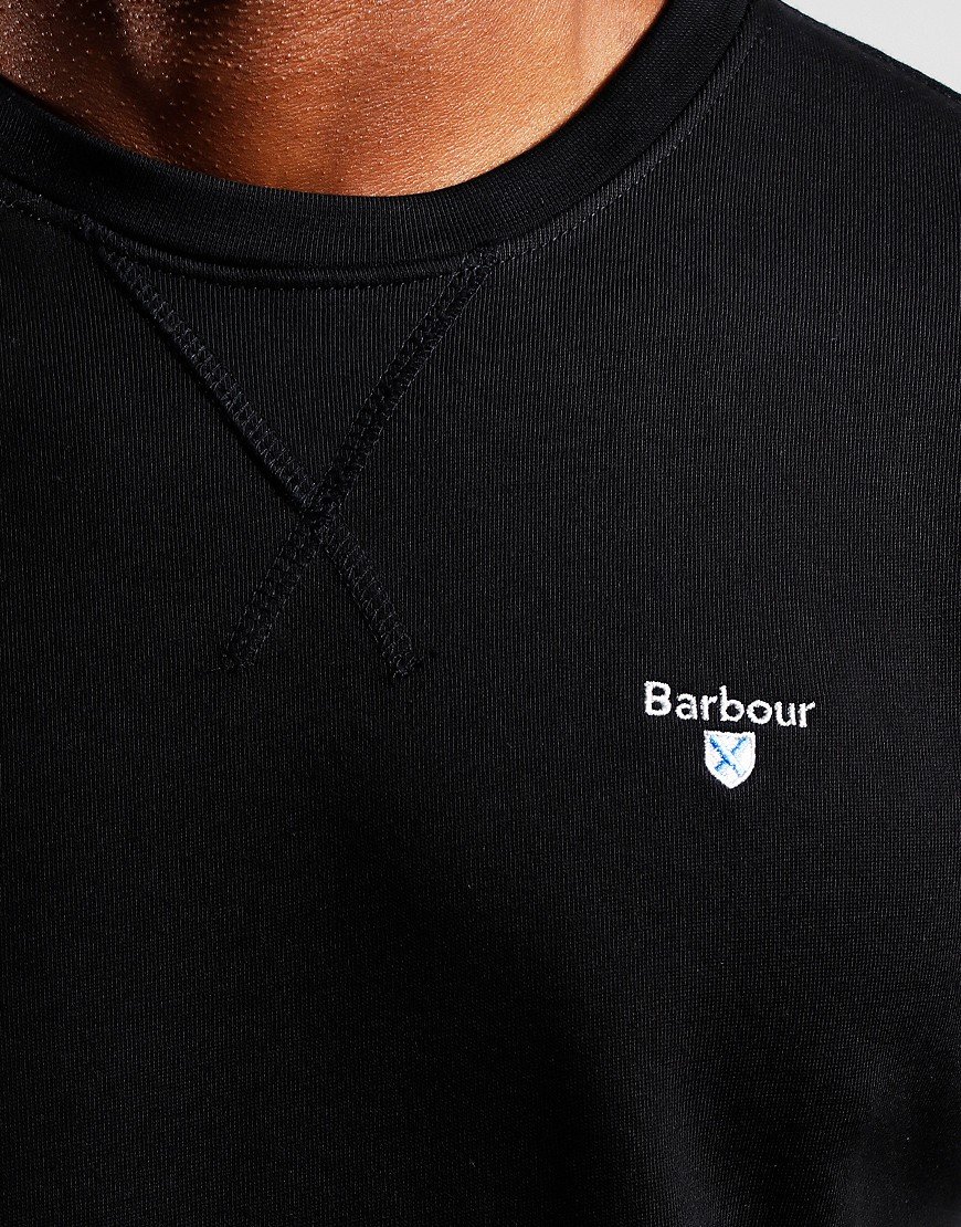 Barbour Risdale Crew Sweat Black - Terraces Menswear