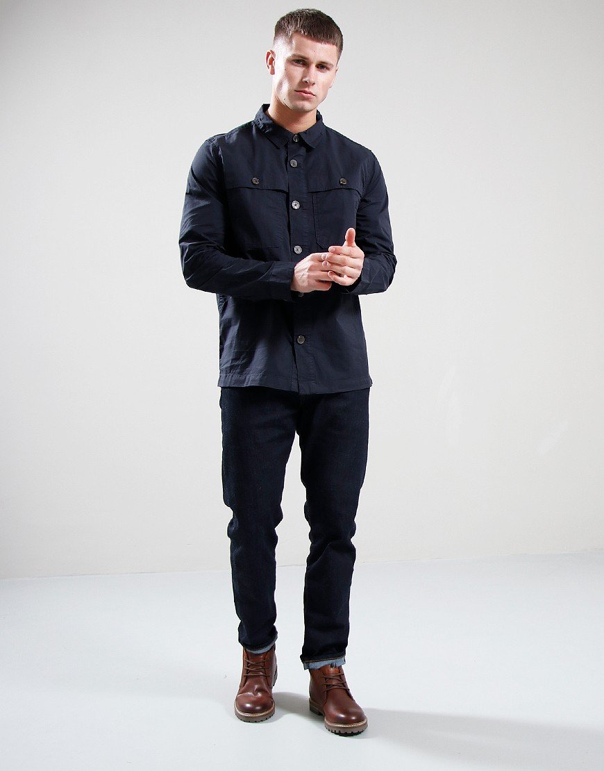 Barbour Sidlaw Overshirt Navy - Terraces Menswear