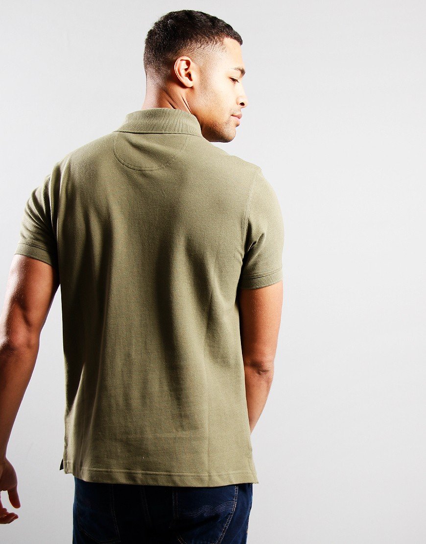 Barbour Tartan Pique Polo Shirt Light Moss - Terraces Menswear