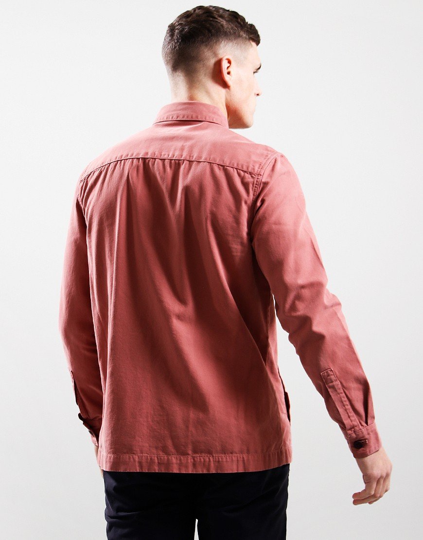 Barbour Washed Overshirt Pink Salt - Terraces Menswear