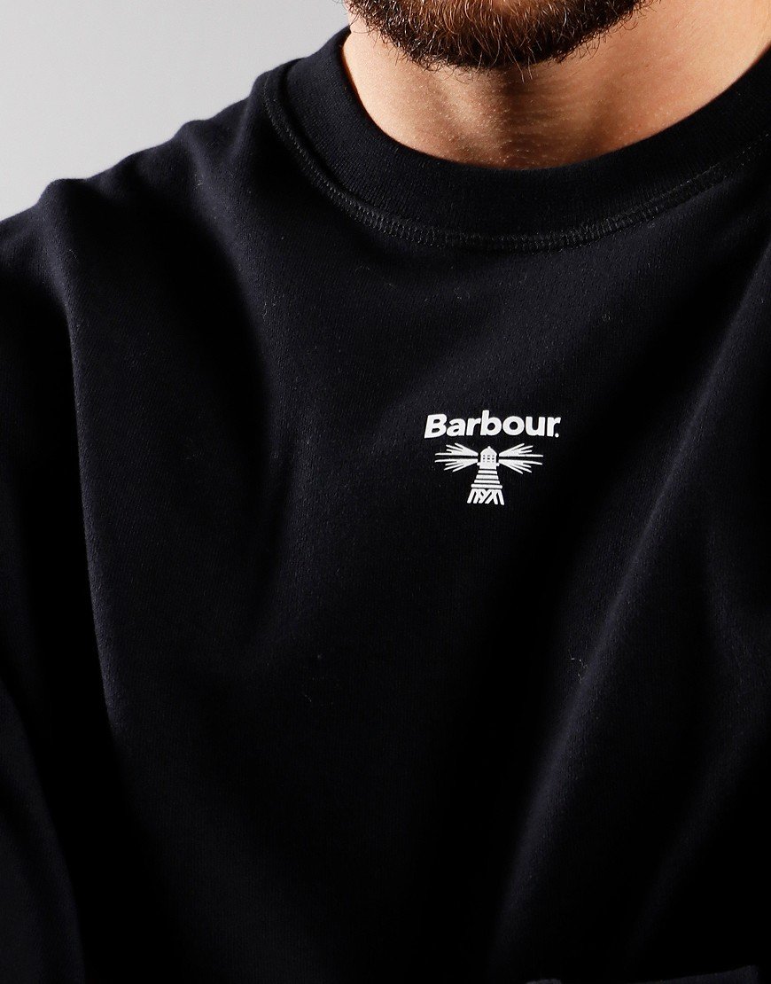 Barbour Beacon Relaxed Crew Sweat Black - Terraces Menswear