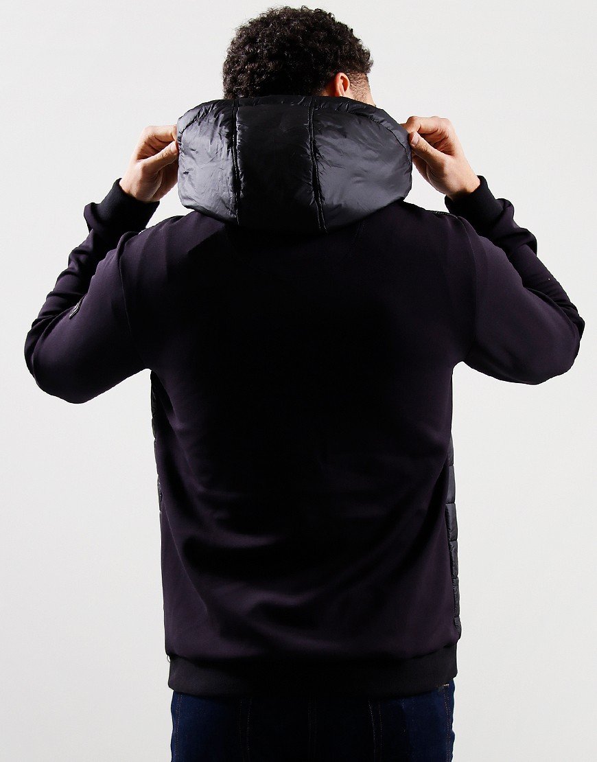 Barbour Baffle Zip Hooded Sweat Black - Terraces Menswear