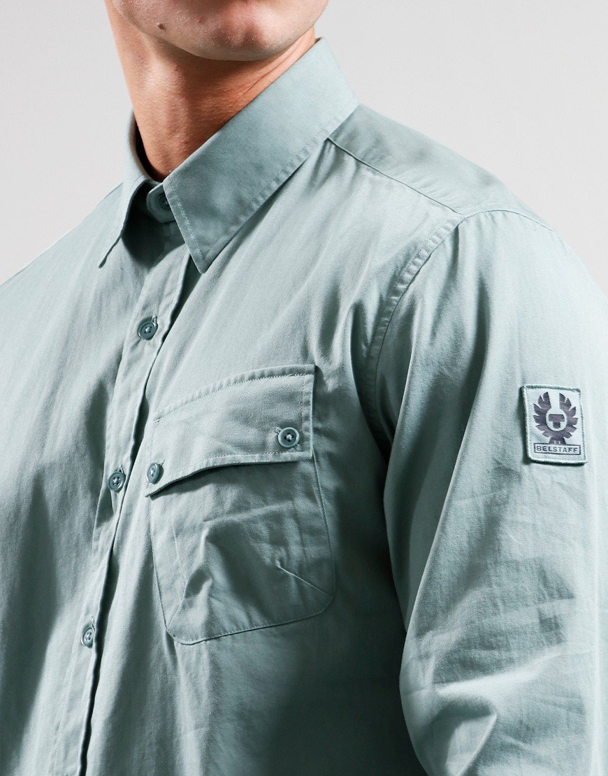 Belstaff Pitch Shirt Steel Green - Terraces Menswear
