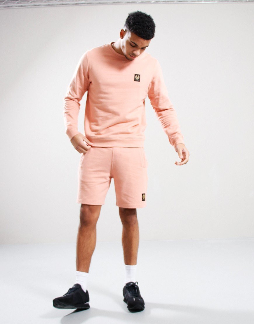 Belstaff Crew Neck Sweat Rust Pink - Terraces Menswear