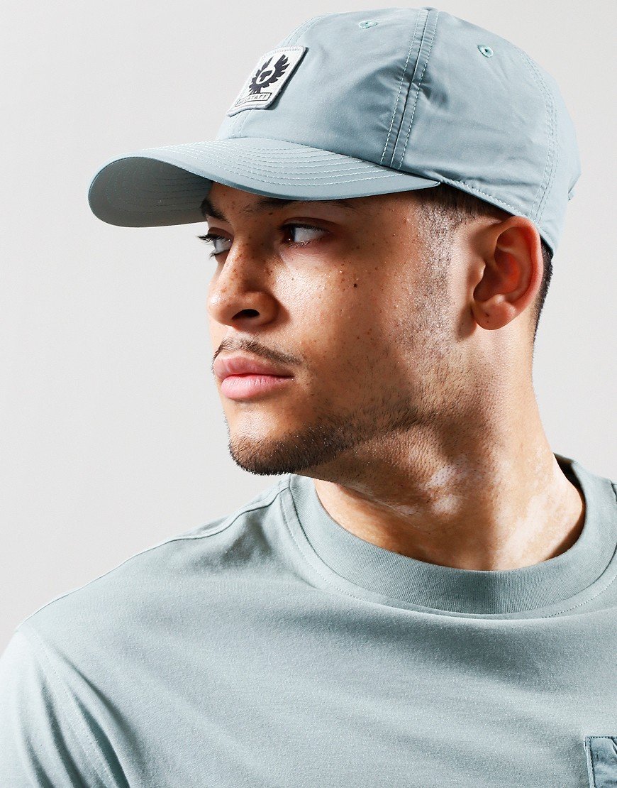Belstaff Phoenix Logo Cap Steel Green - Terraces Menswear