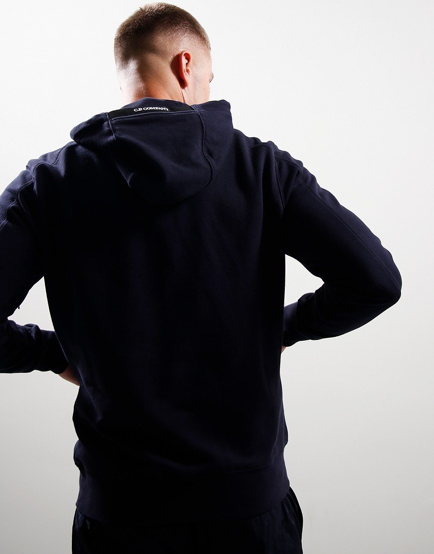 C.P. Company Diagonal Fleece Lens Hoodie Total Eclipse - Terraces Menswear