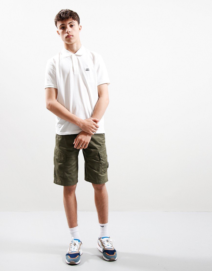 C.P. Company Kids Stretch Piquet Polo Shirt Gauze White - Terraces Menswear