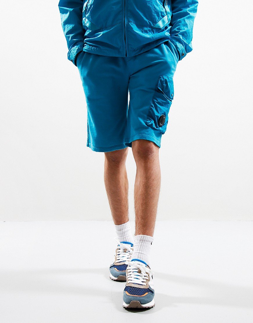 C.P. Company Kids Fleece Mixed Short Tile Blue - Terraces Menswear
