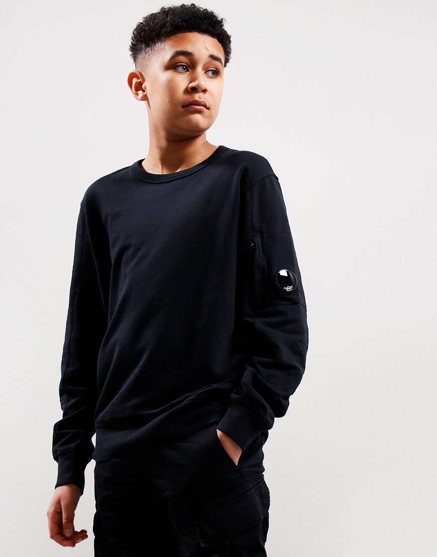 C.P. Company Kids Arm Lens Crew Sweat Black - Terraces Menswear