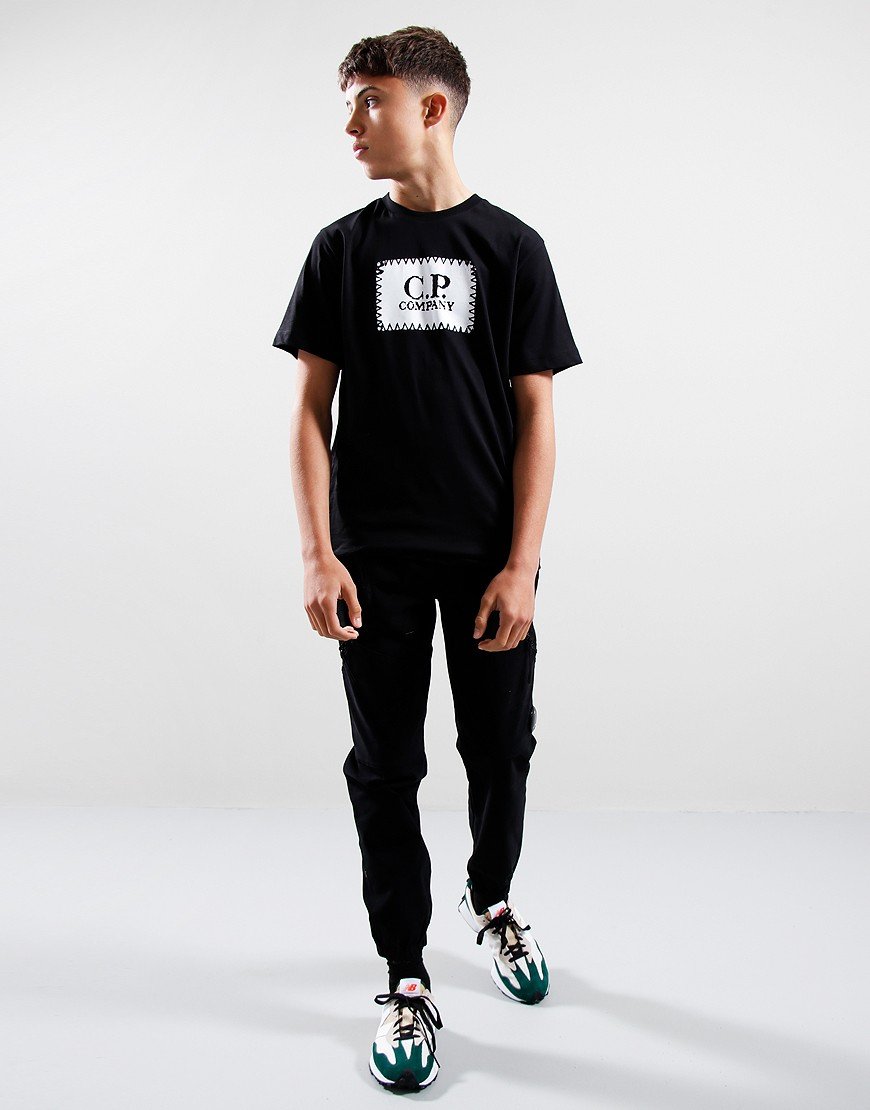 C.P. Company Kids 30/1 Patch Logo T-Shirt Black - Terraces Menswear