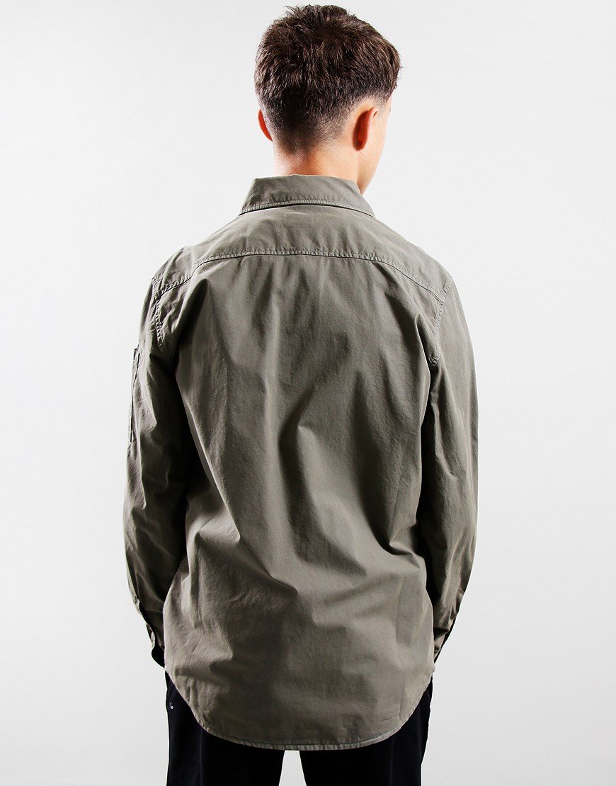 C.P. Company Kids Gabardine Overshirt Thyme - Terraces Menswear