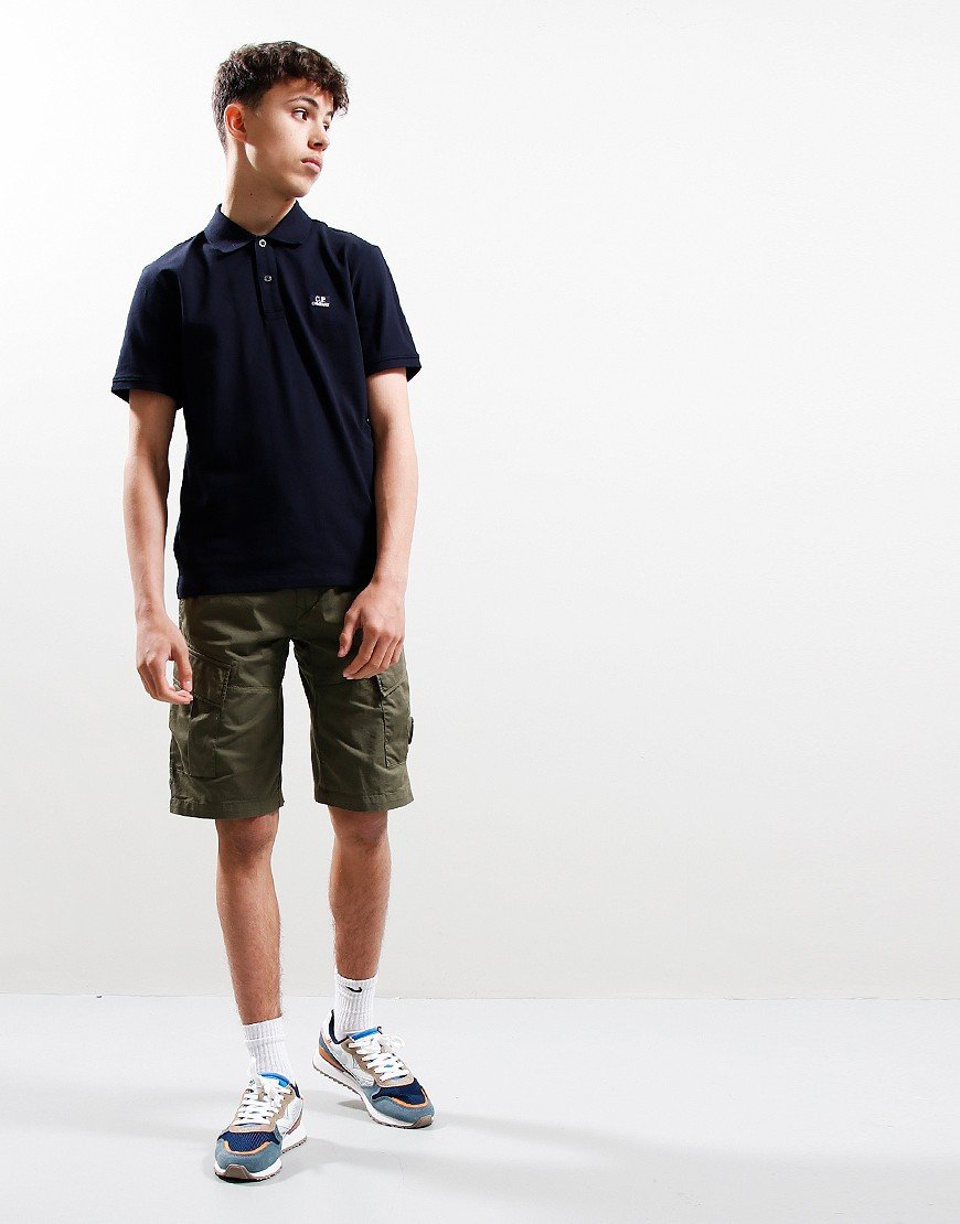 C.P. Company Kids Stretch Piquet Polo Shirt Total Eclipse - Terraces ...