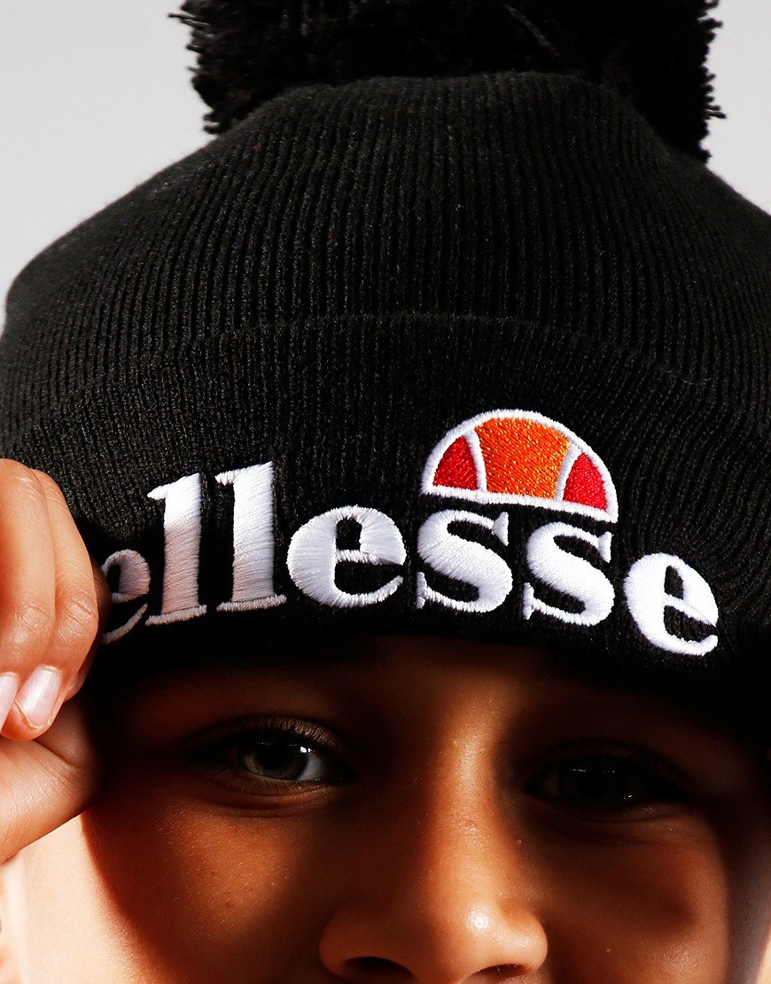 Ellesse Kids Velly Pom Beanie Black - Terraces Menswear