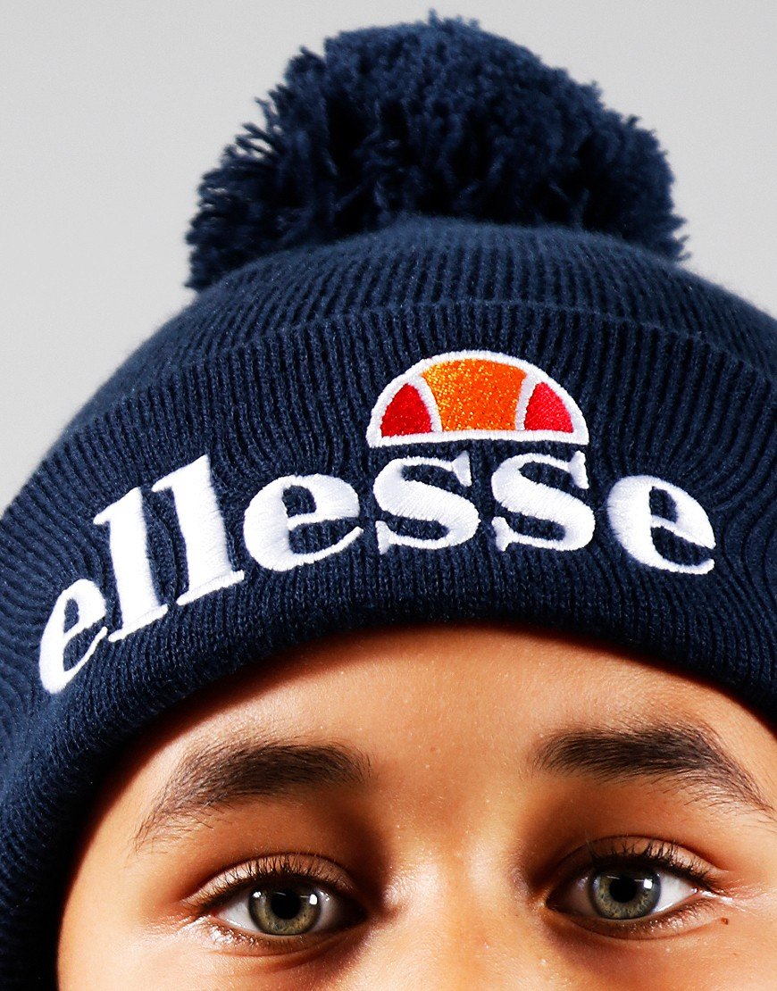 Ellesse Kids Velly Pom Beanie Navy - Terraces Menswear