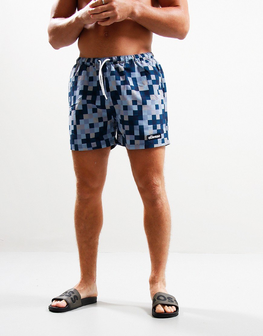 Ellesse Yves Swim Short All Over Print/Blue - Terraces Menswear