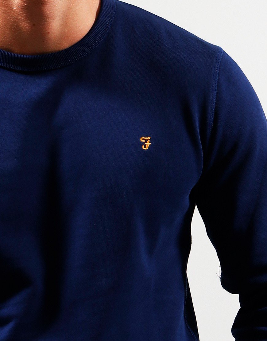 Farah Tim Crew Sweat Rich Indigo - Terraces Menswear
