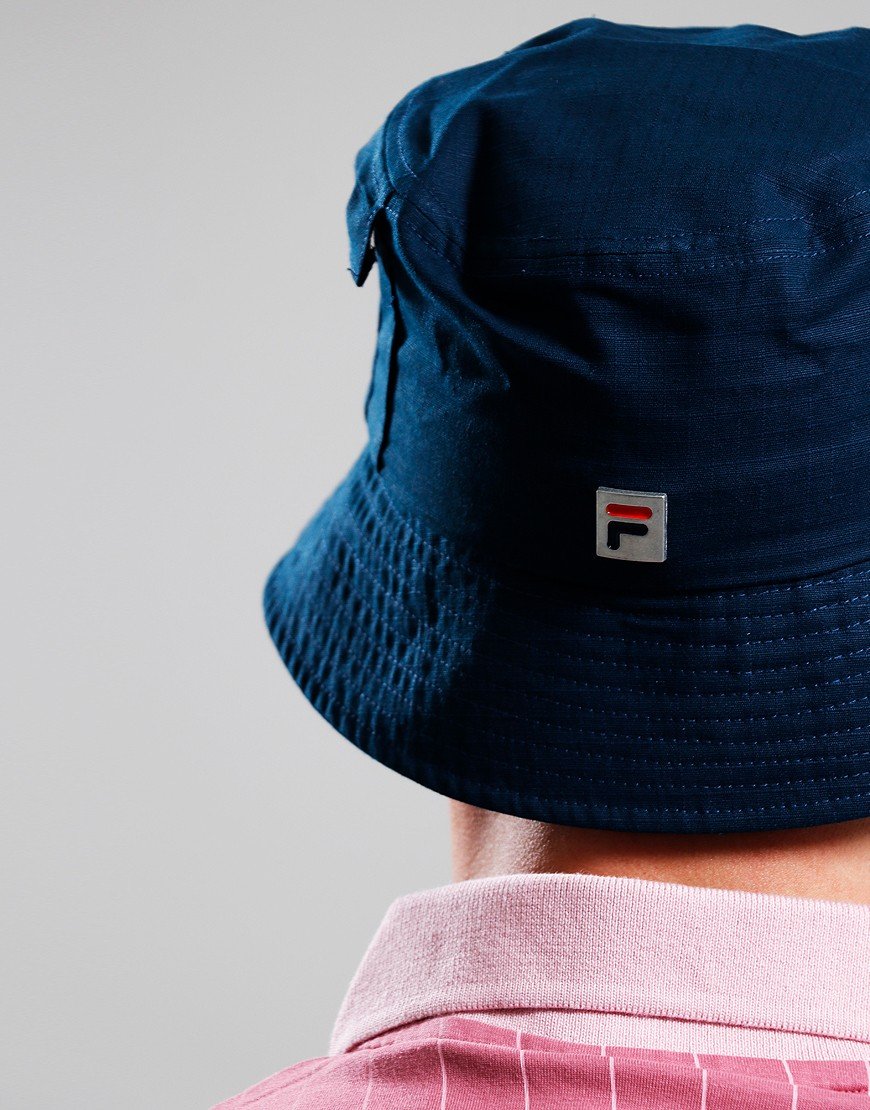 FILA Vintage Lavaro Bucket Hat Fila Navy - Terraces Menswear