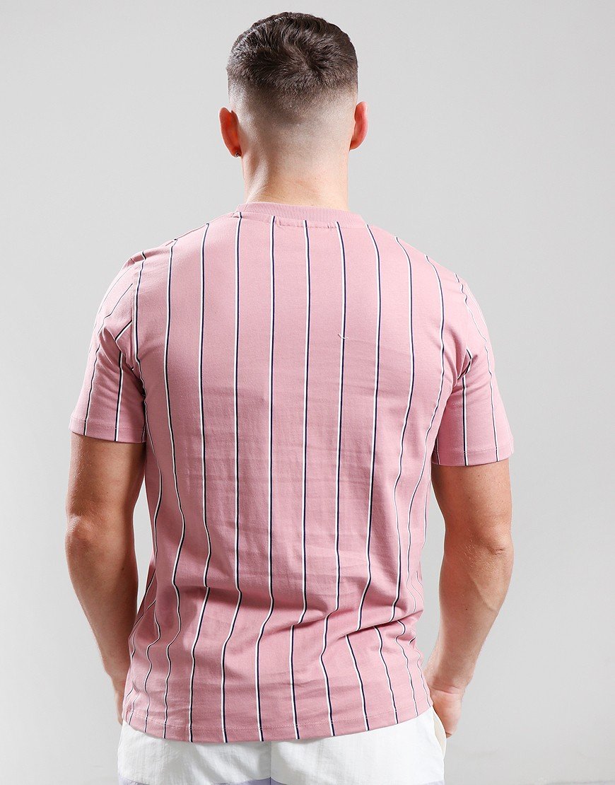 Fila Vintage Lee Stripe T-Shirt Foxglove/Navy/Wisteria - Terraces Menswear