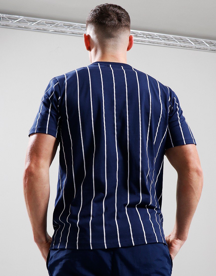 Fila Vintage Lee Stripe T-Shirt Navy/Wisteria/Gardenia - Terraces Menswear