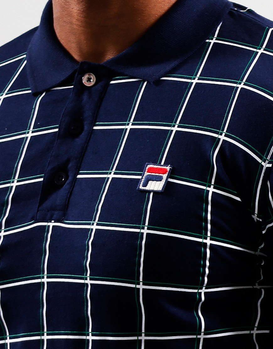 Fila Vintage Spin Polo Shirt Peacoat - Terraces Menswear