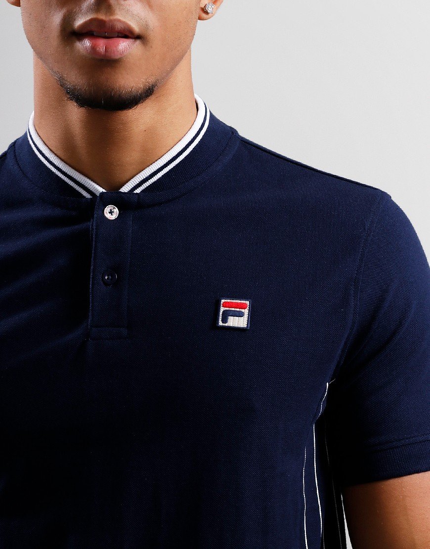 Fila Vintage Volley Polo Shirt Peacoat - Terraces Menswear
